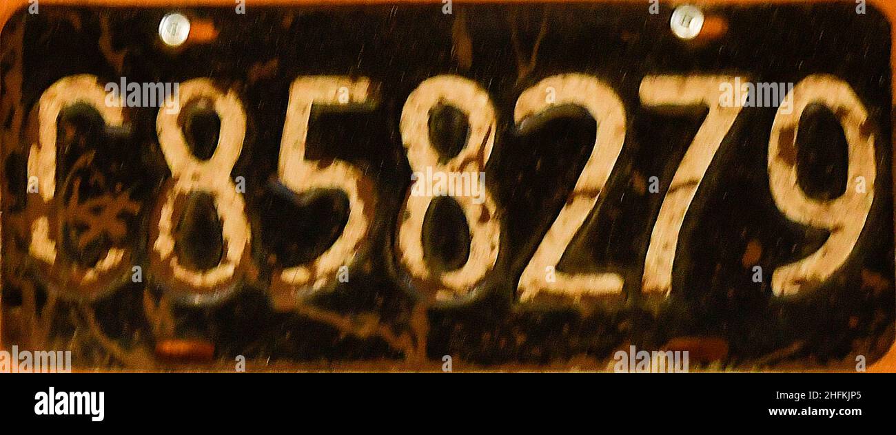 Metal signs for vehicles - Car registration plates Stock Photo - Alamy