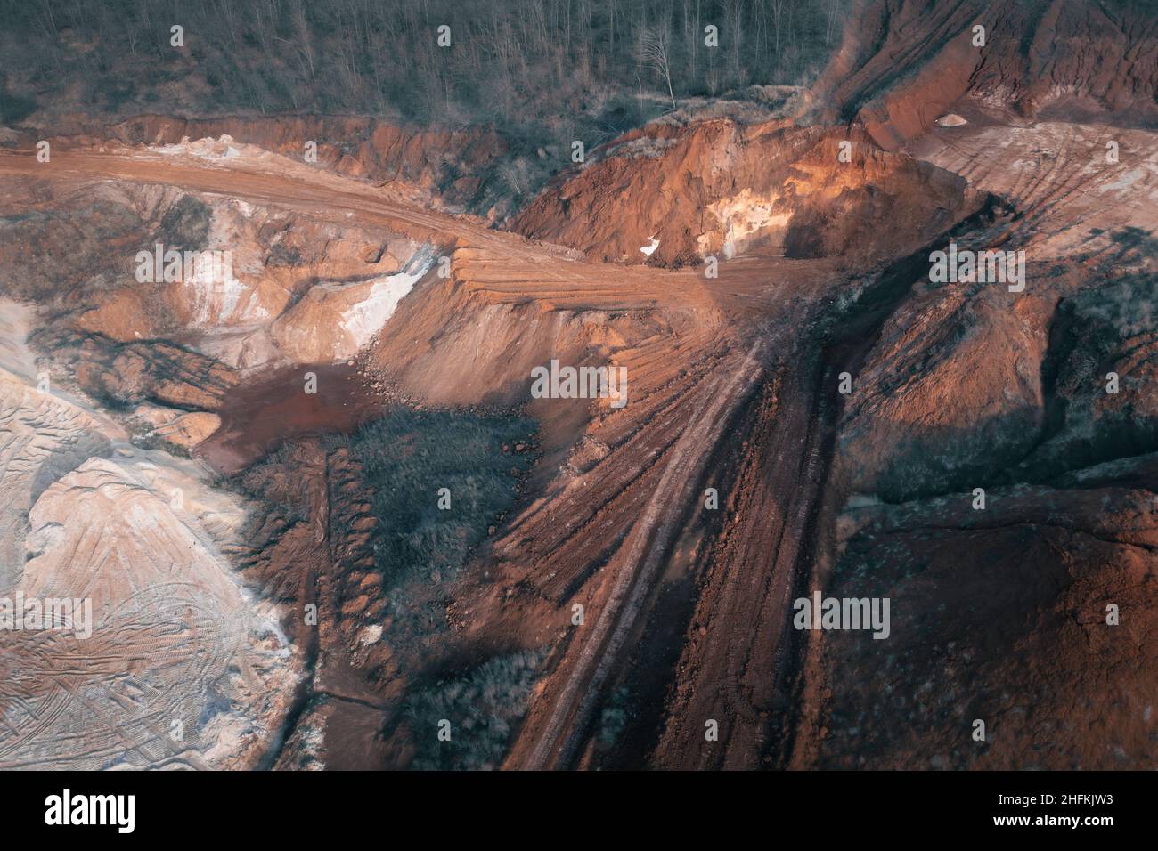 Industrial landscape of quarry: mining of mineral natural resources ...