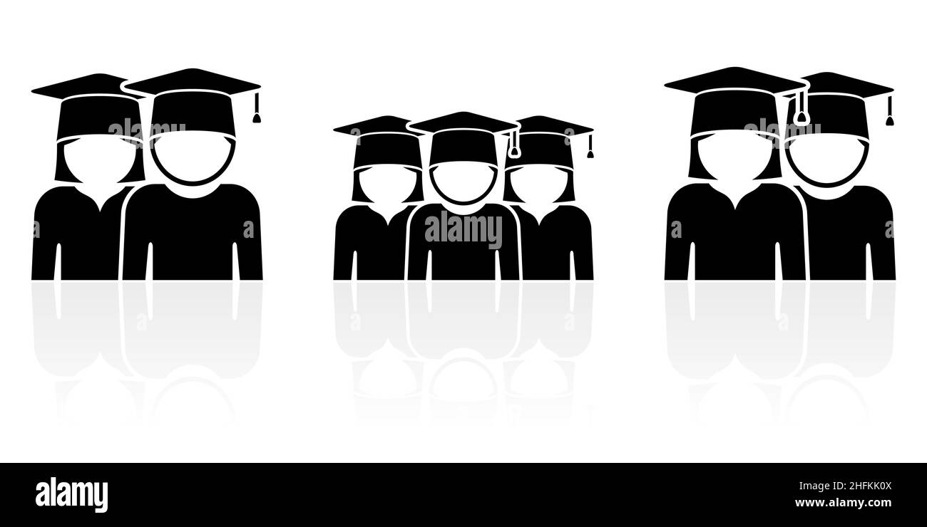 Web and internet education concept vector icon set, students symbols ...