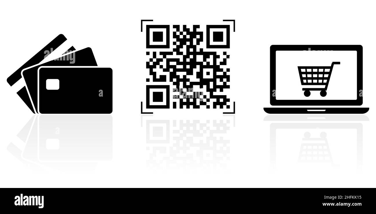 Web and internet business concept vector icon set, online shopping ...