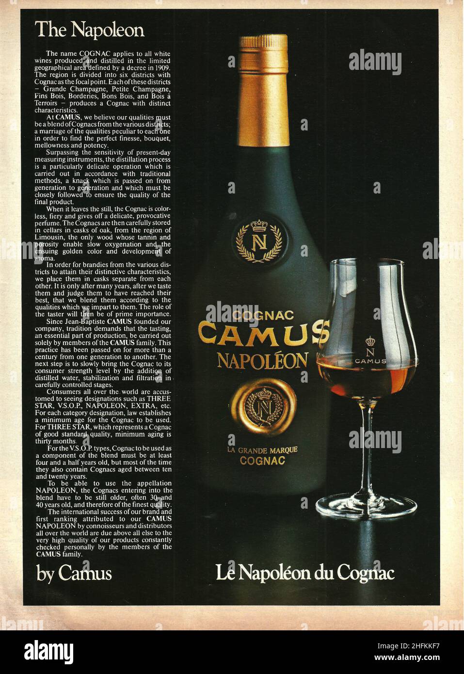 Camus cognac vintage advert advertisement ad 1970s 1980s Stock Photo ...