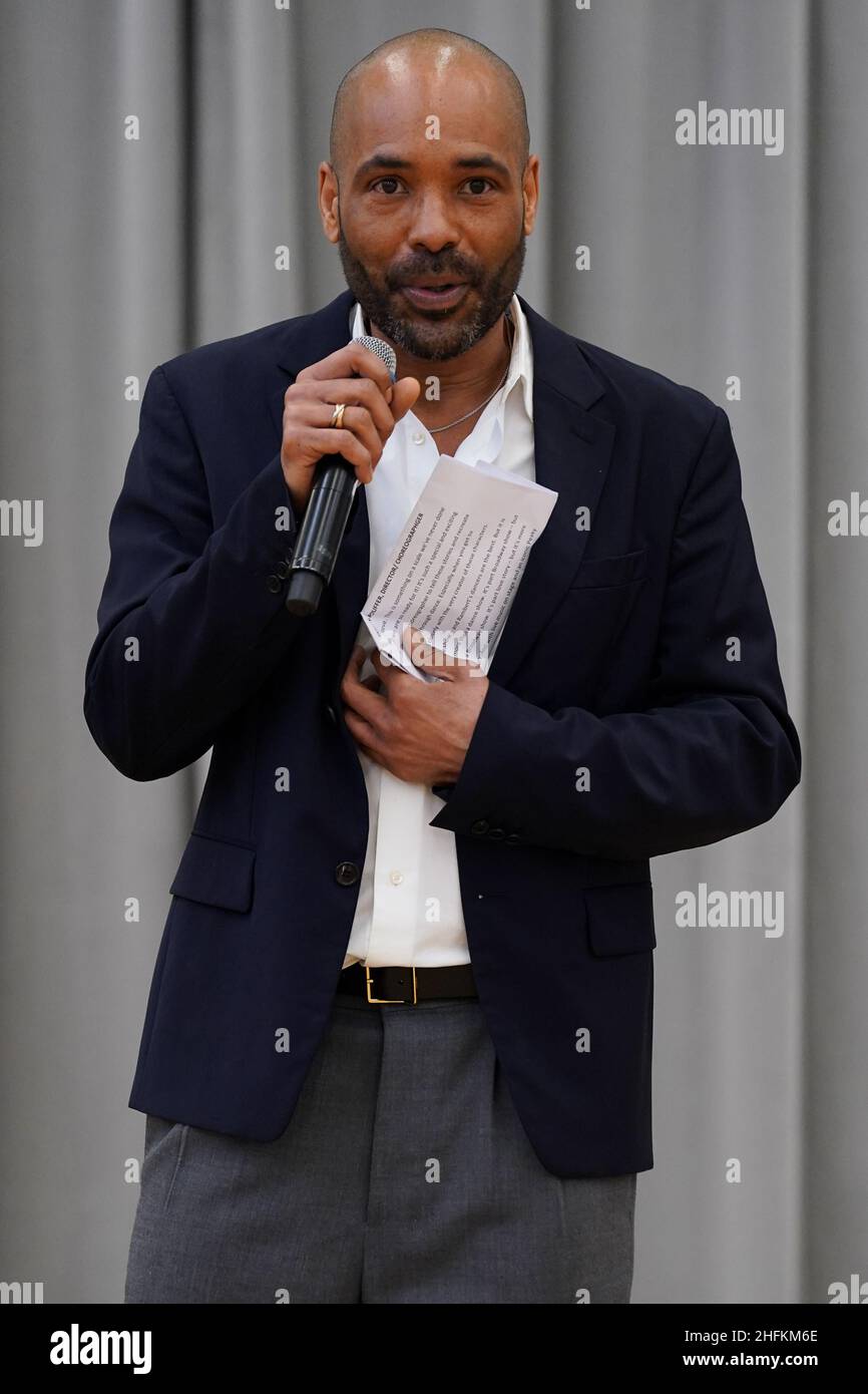 Artistic Director of Rambert Benoit Swan Pouffer talks during the press ...