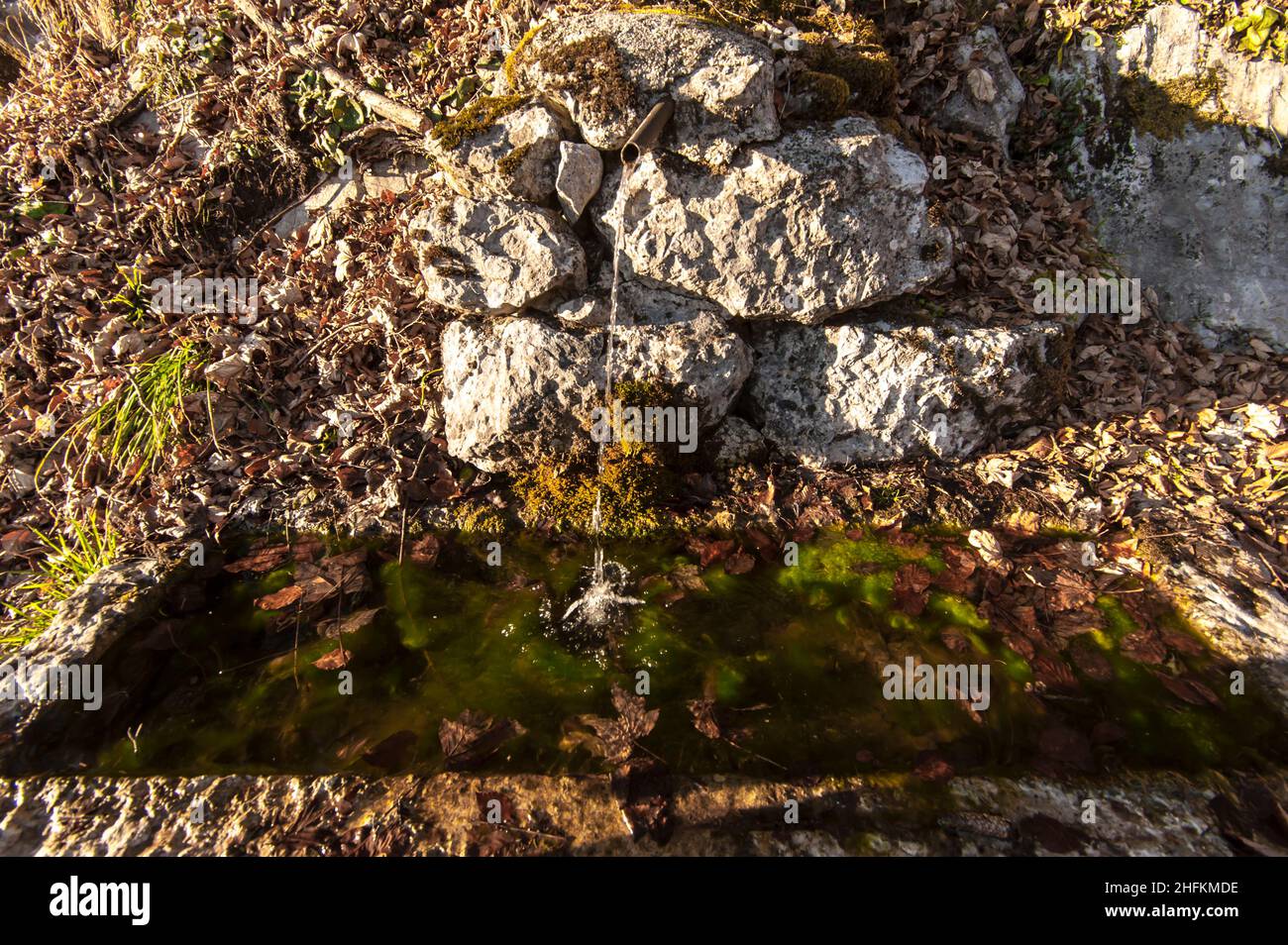 A fountain in the rocks Stock Photo - Alamy