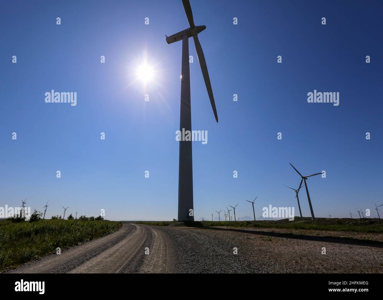 Wind generators in the Smoela wind park , Norway Stock Photo - Alamy
