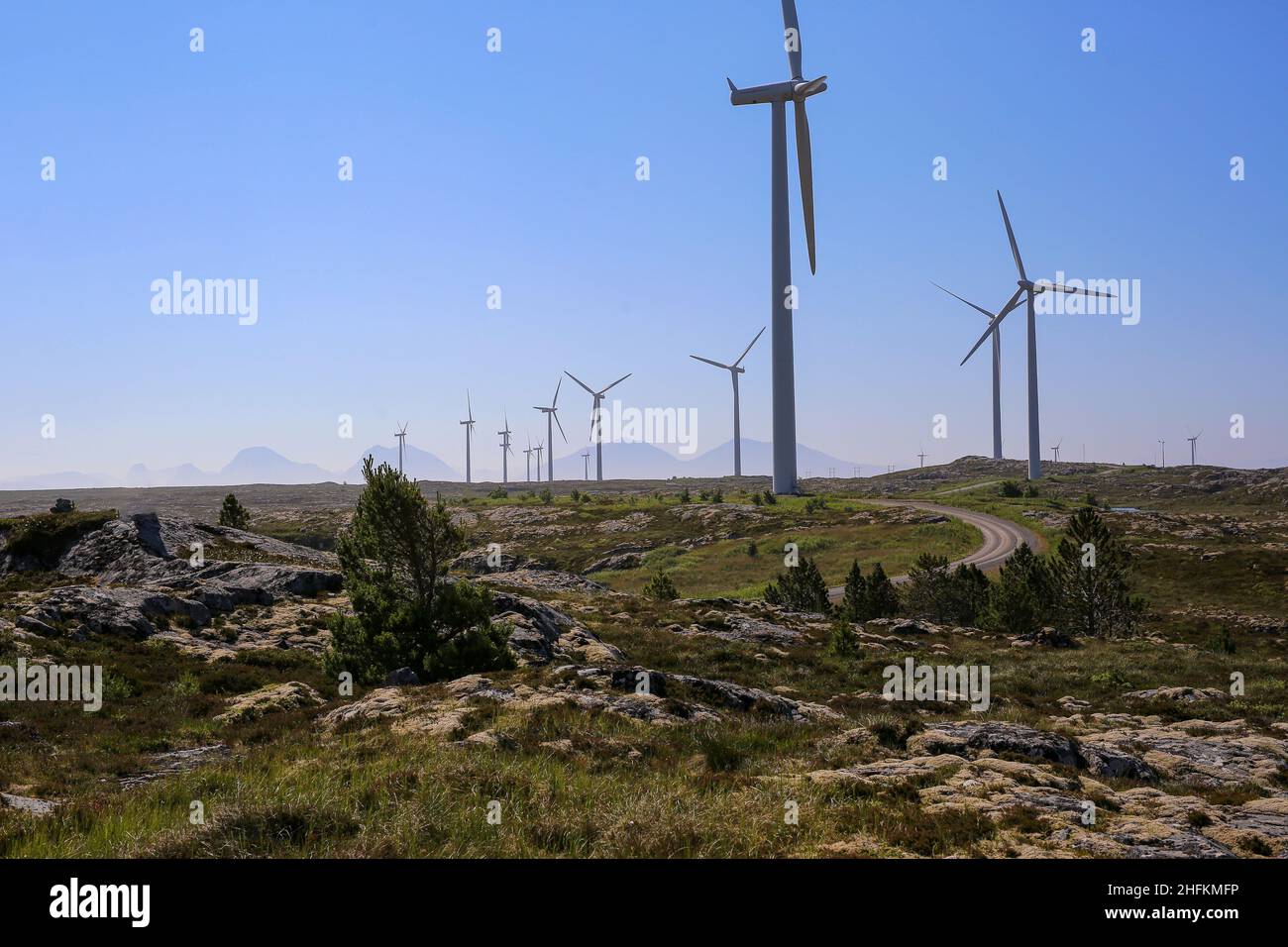 Wind generators in the Smoela wind park , Norway Stock Photo - Alamy
