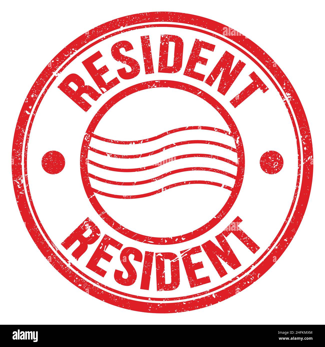 RESIDENT word written on red round postal stamp sign Stock Photo - Alamy