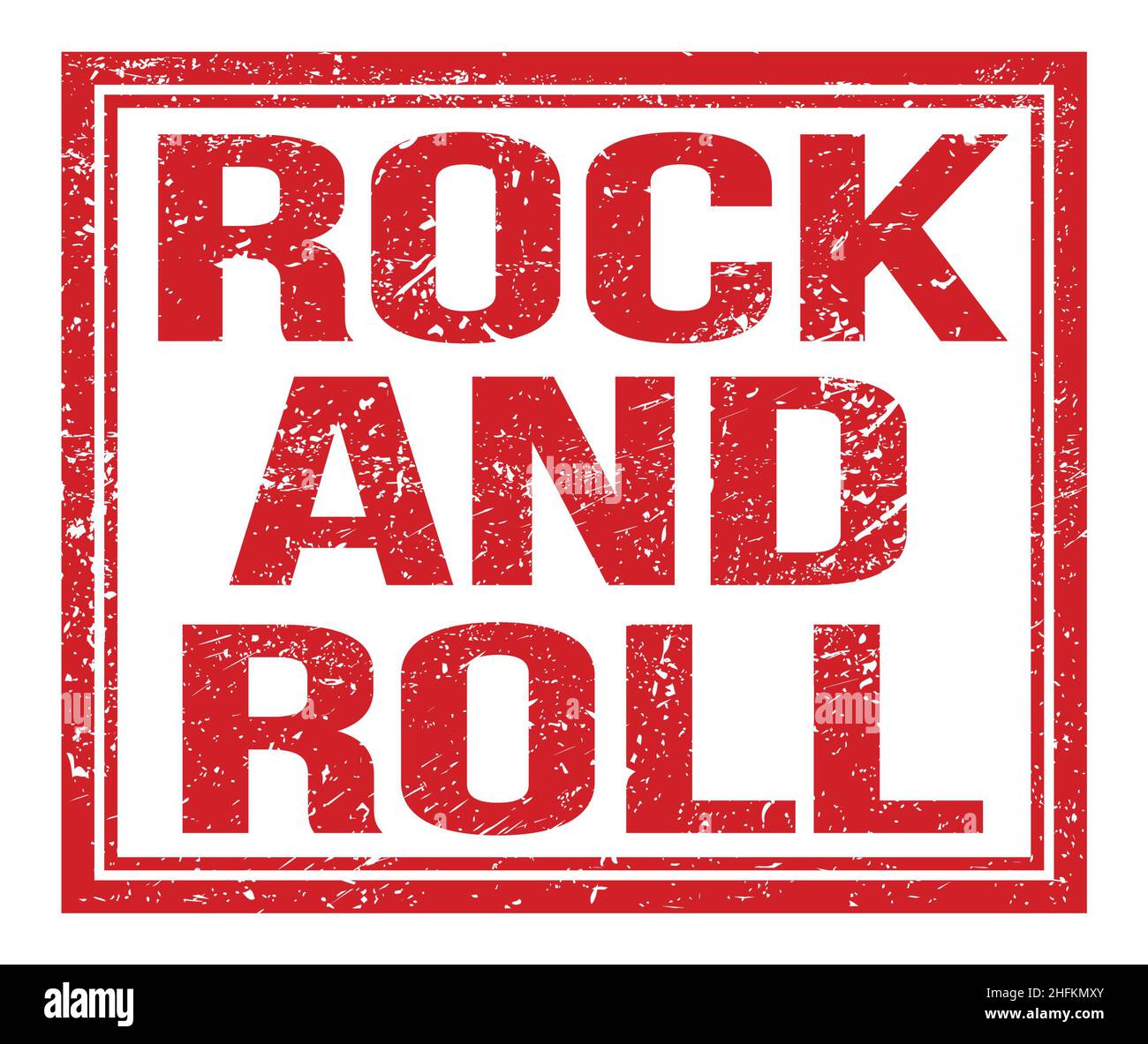 ROCK AND ROLL, written on red grungy stamp sign Stock Photo - Alamy