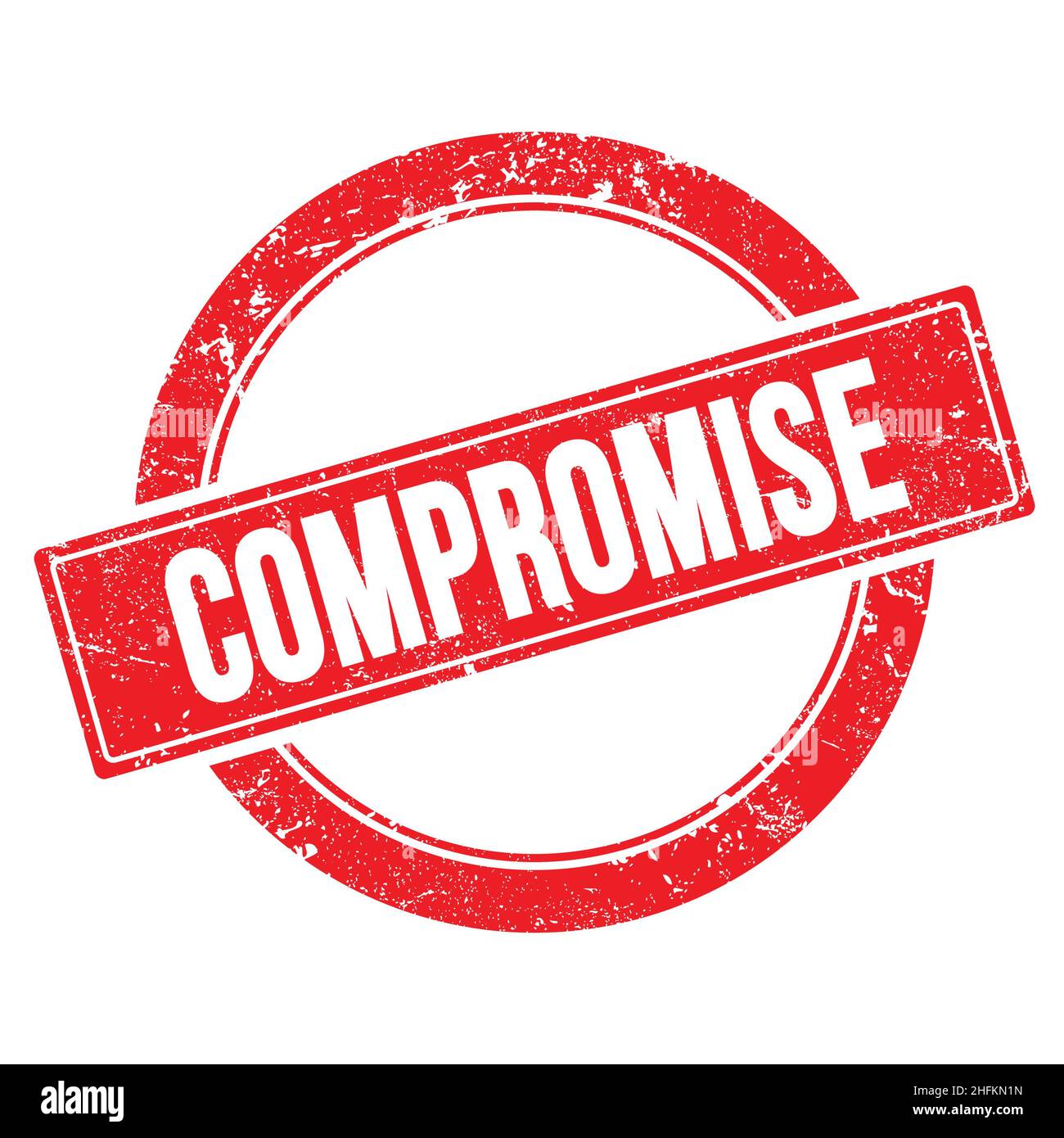 COMPROMISE text on red grungy round vintage stamp Stock Photo - Alamy