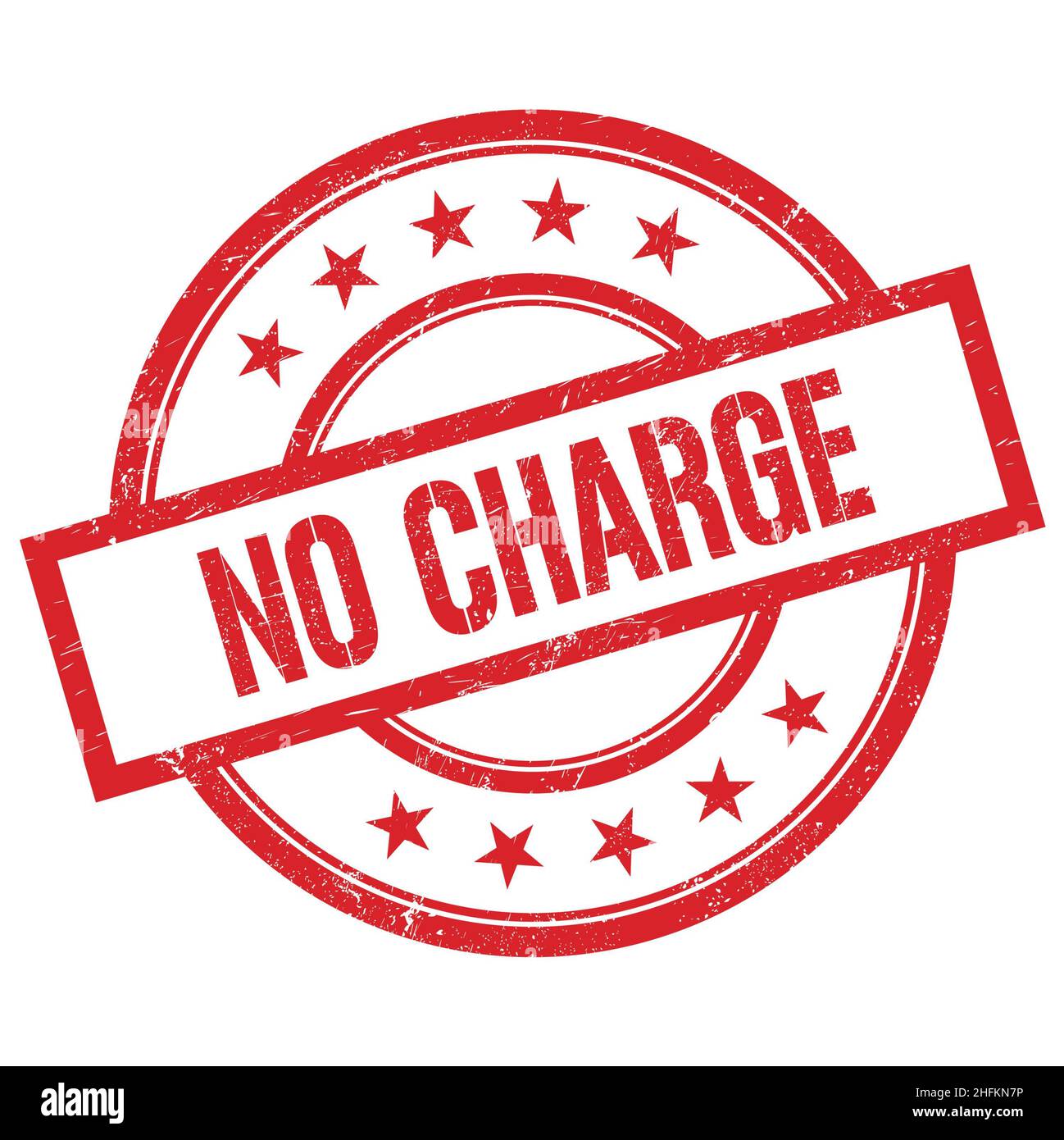 NO CHARGE text written on red round vintage rubber stamp Stock Photo ...