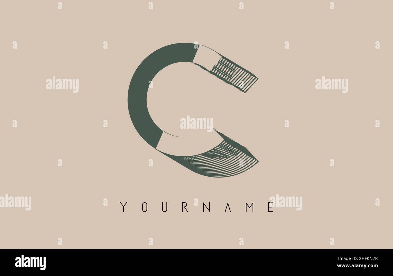 Wireframe C Letter Logo Design in two colors. Creative vector ...