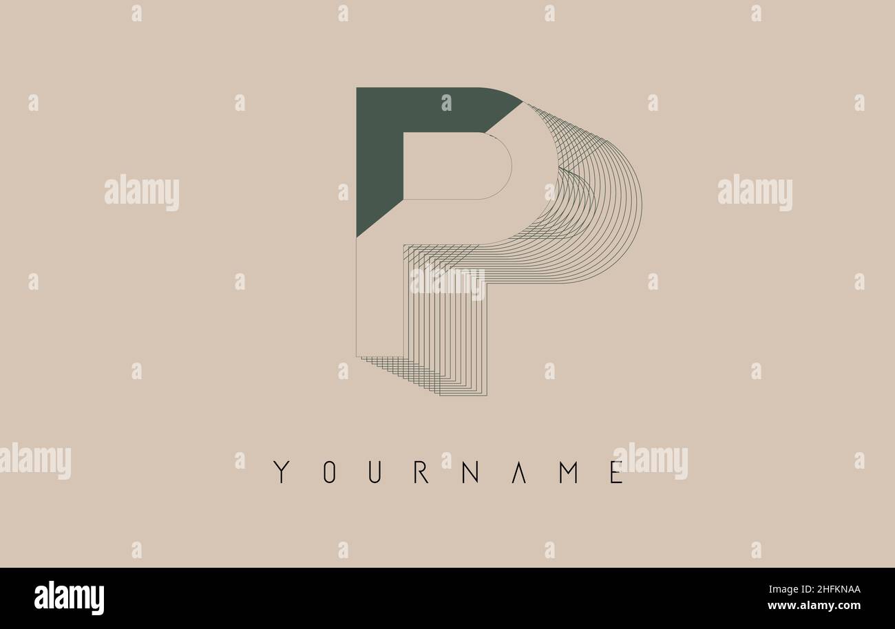 Wireframe P Letter Logo Design in two colors. Creative vector ...