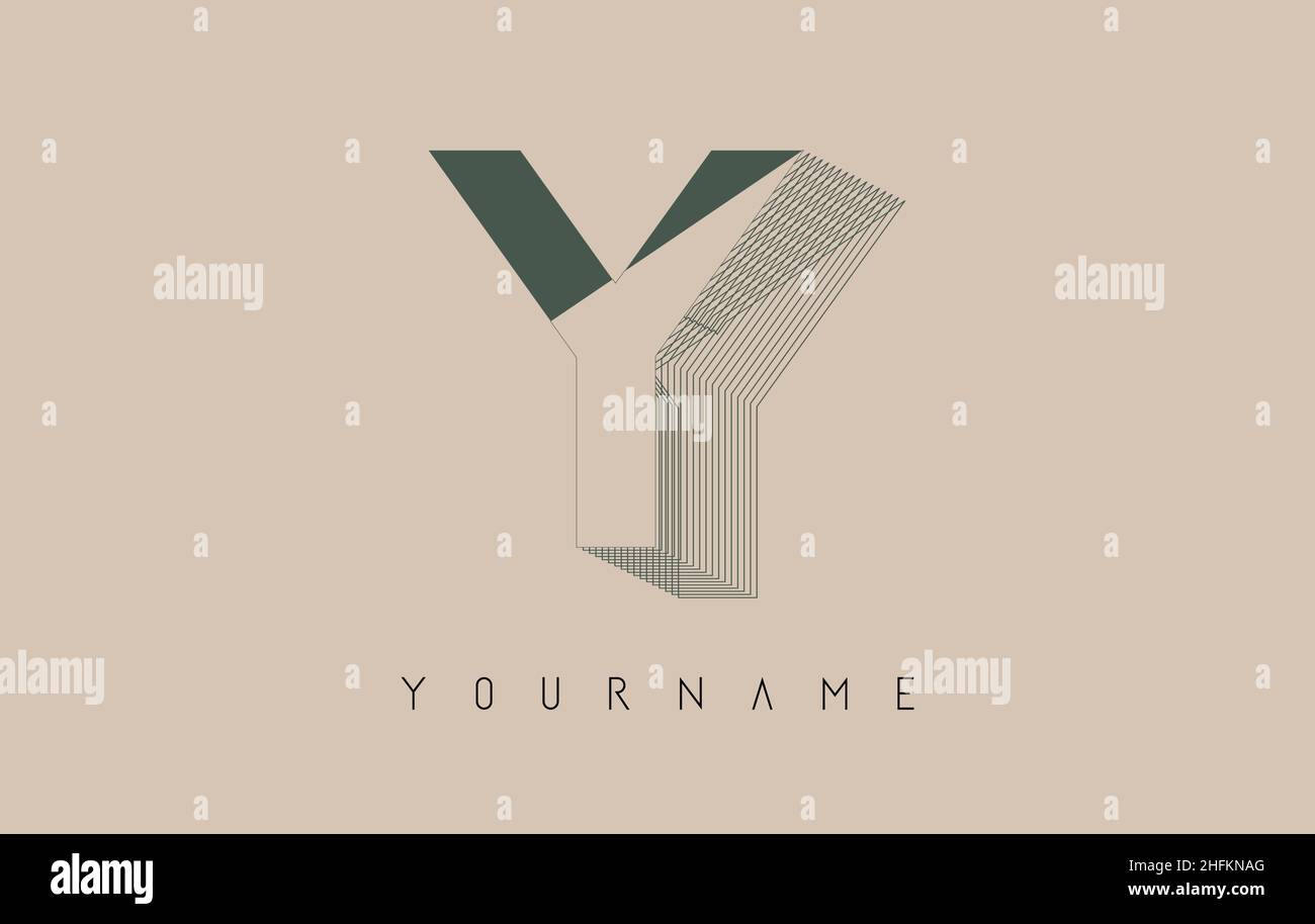 Wireframe Y Letter Logo Design in two colors. Creative vector ...