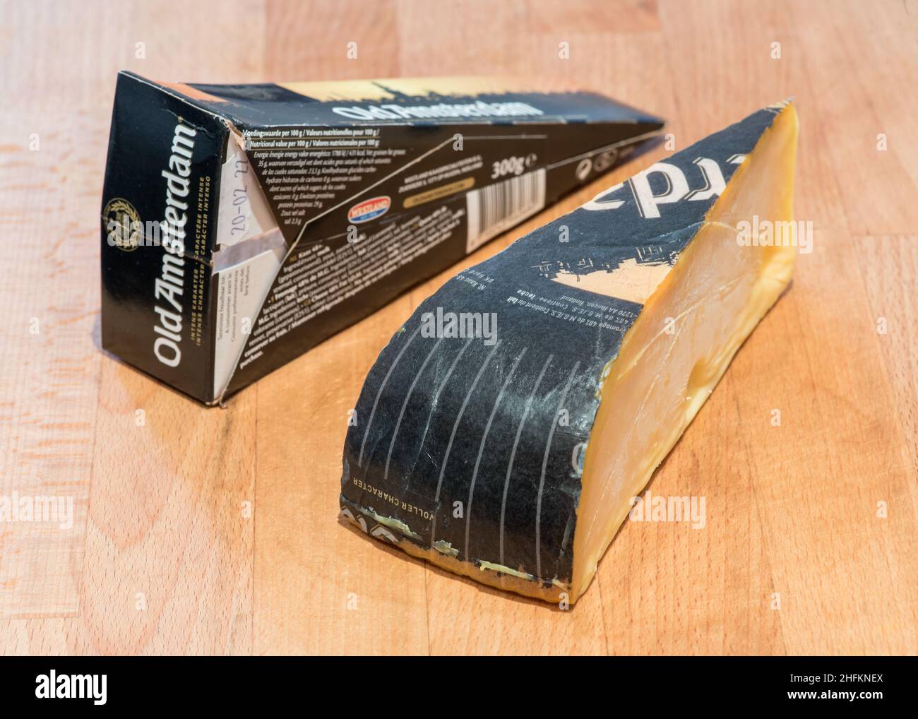 Traditional Dutch cheese, 'Old Amsterdam', made from Dutch meadow milk ...