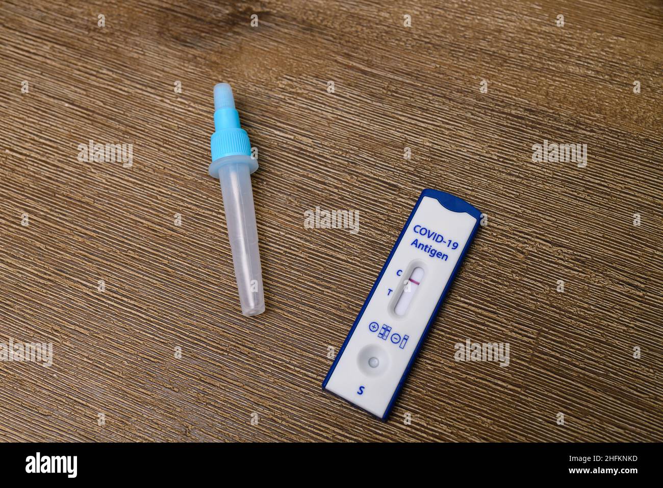COVID-19 rapid antigen test provided by government and showing negative ...