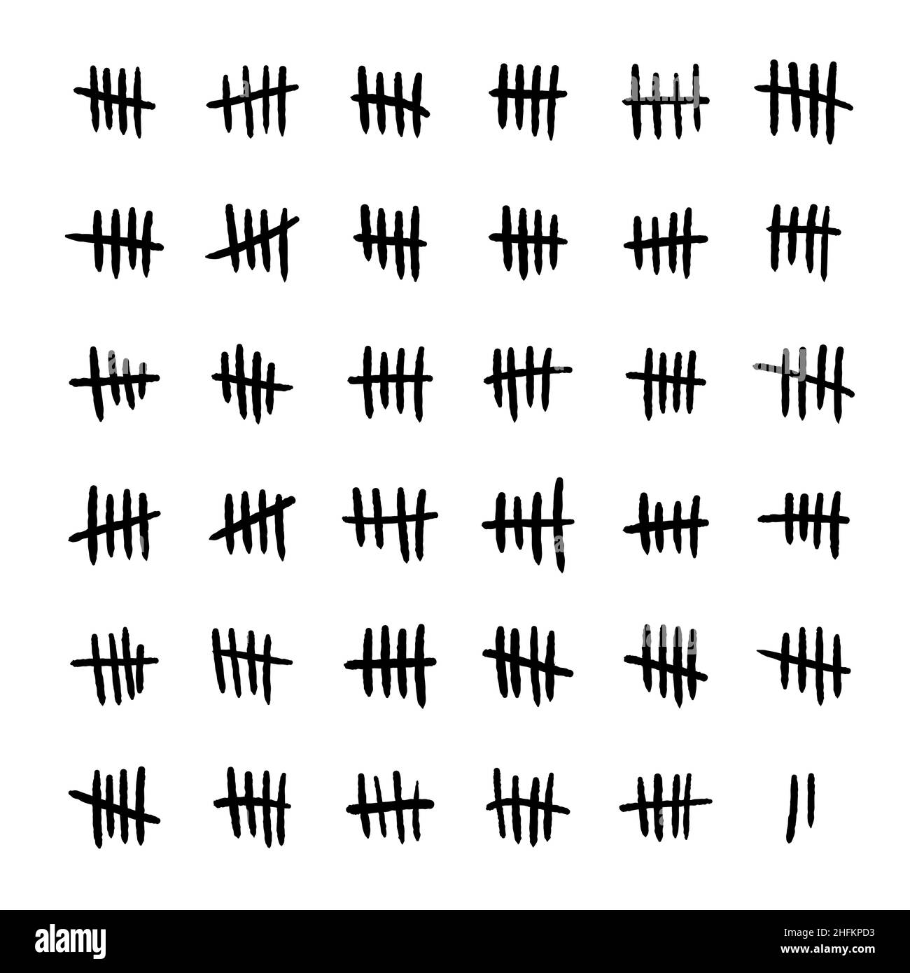 Tally marks collection vector illustration. Tally marks prison wall ...