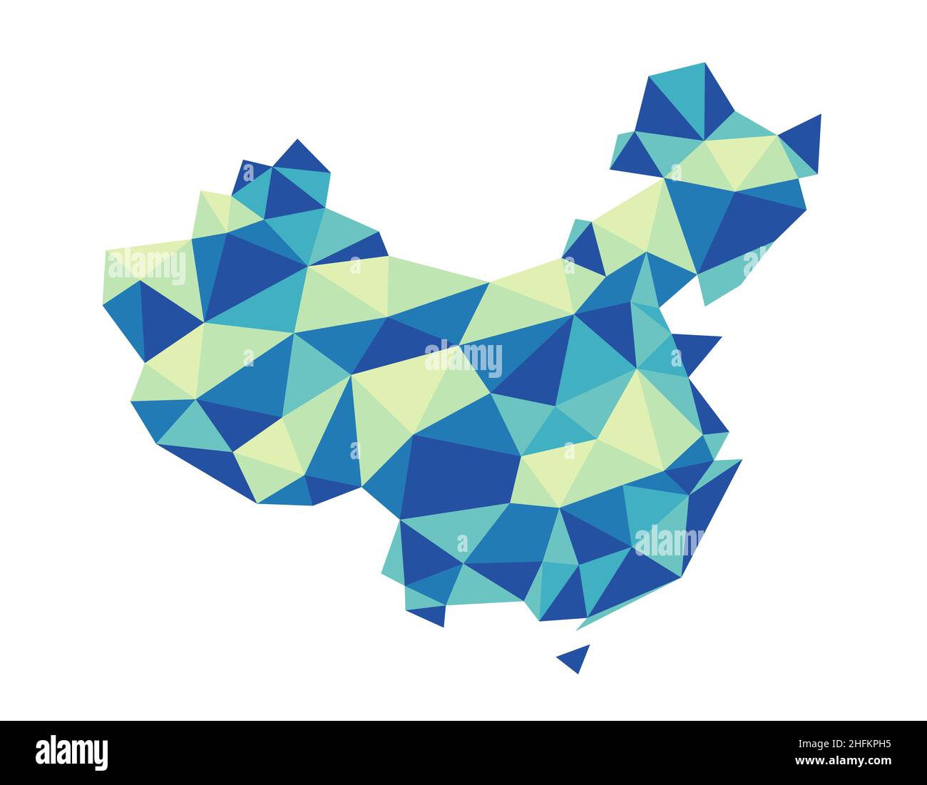 China polygon map abstract vector. Low poly style vector map of China ...