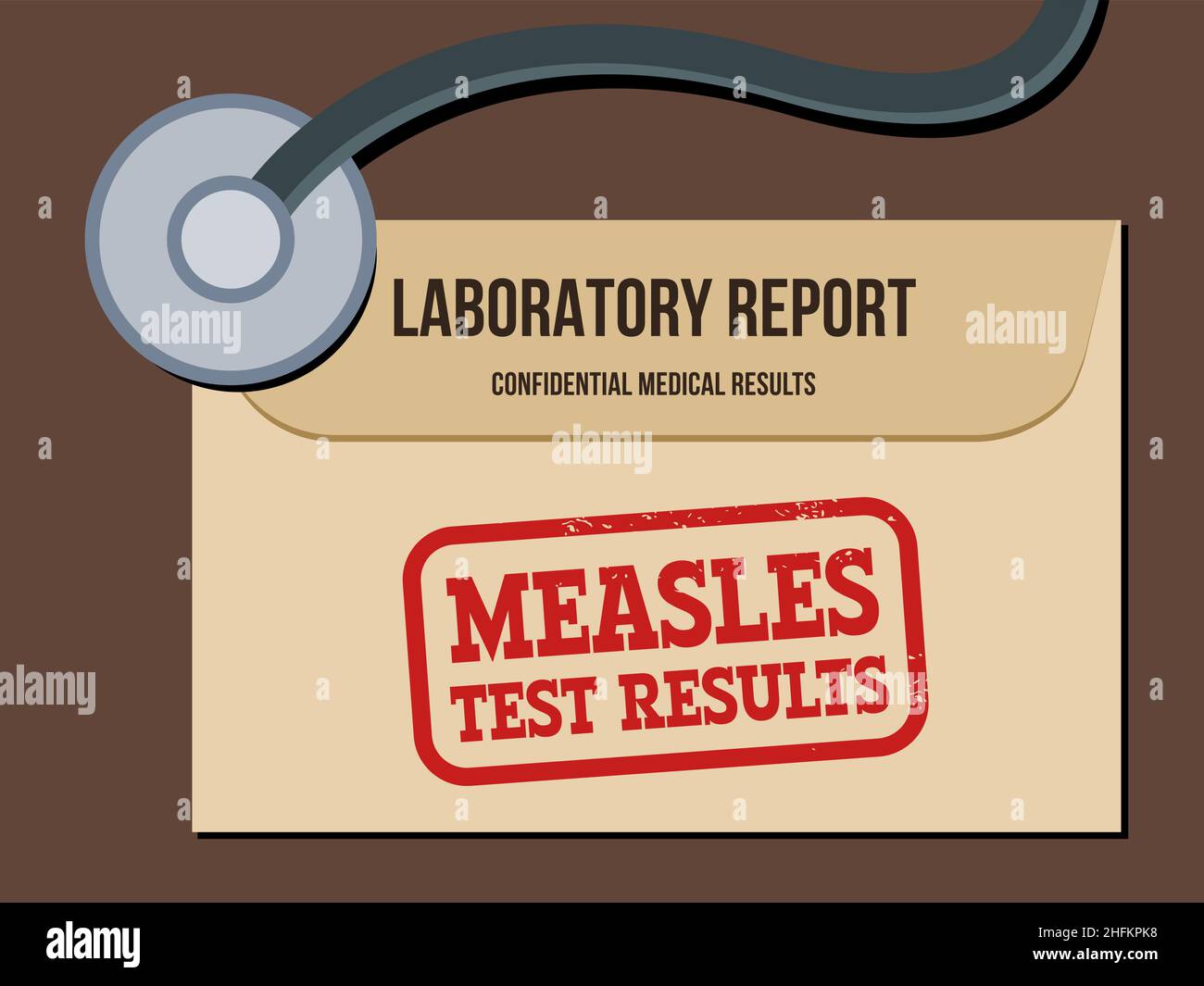 Measles disease laboratory test results. Health concept. Medical ...