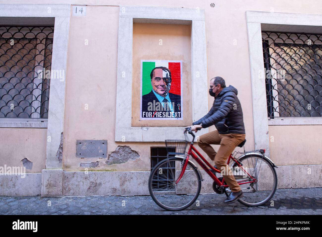 Rome, Italy. 17th Jan, 2022. View of the mural entitled ''Terminator B ...