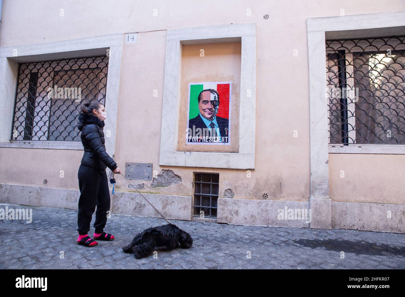 Rome, Italy. 17th Jan, 2022. View of the mural entitled ''Terminator B ...
