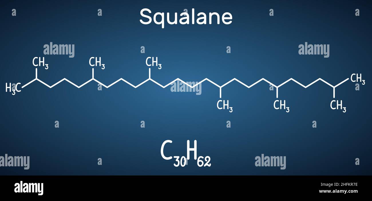 Squalane molecule. It is used in cosmetics as emollient and moisturizer ...