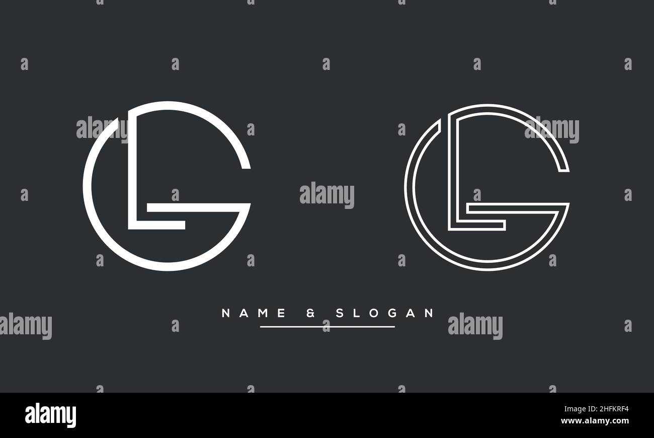 Modern abstract letter LG, GL luxury logo design. Minimal LG, GL ...