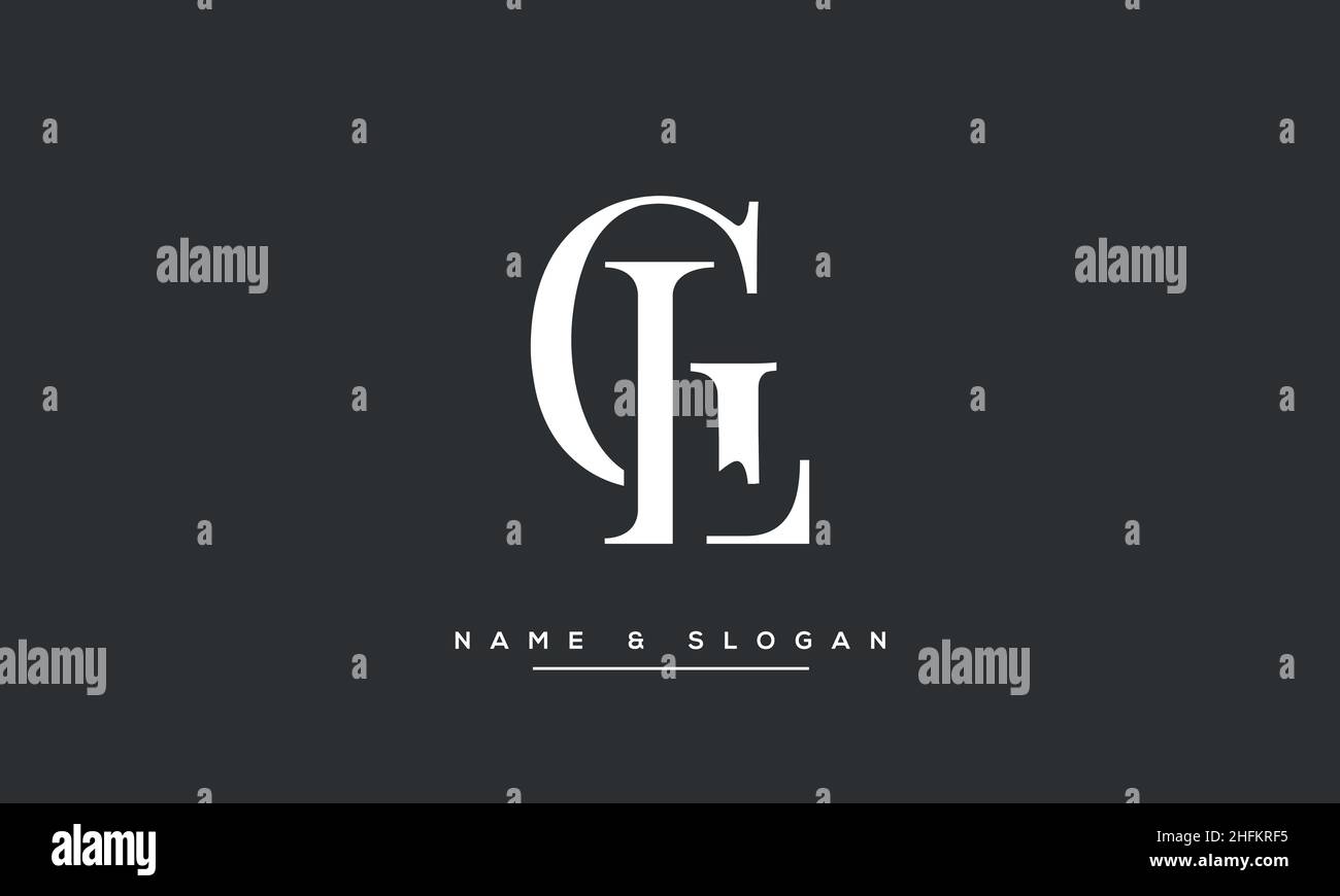 Modern abstract letter LG, GL luxury logo design. Minimal LG, GL ...