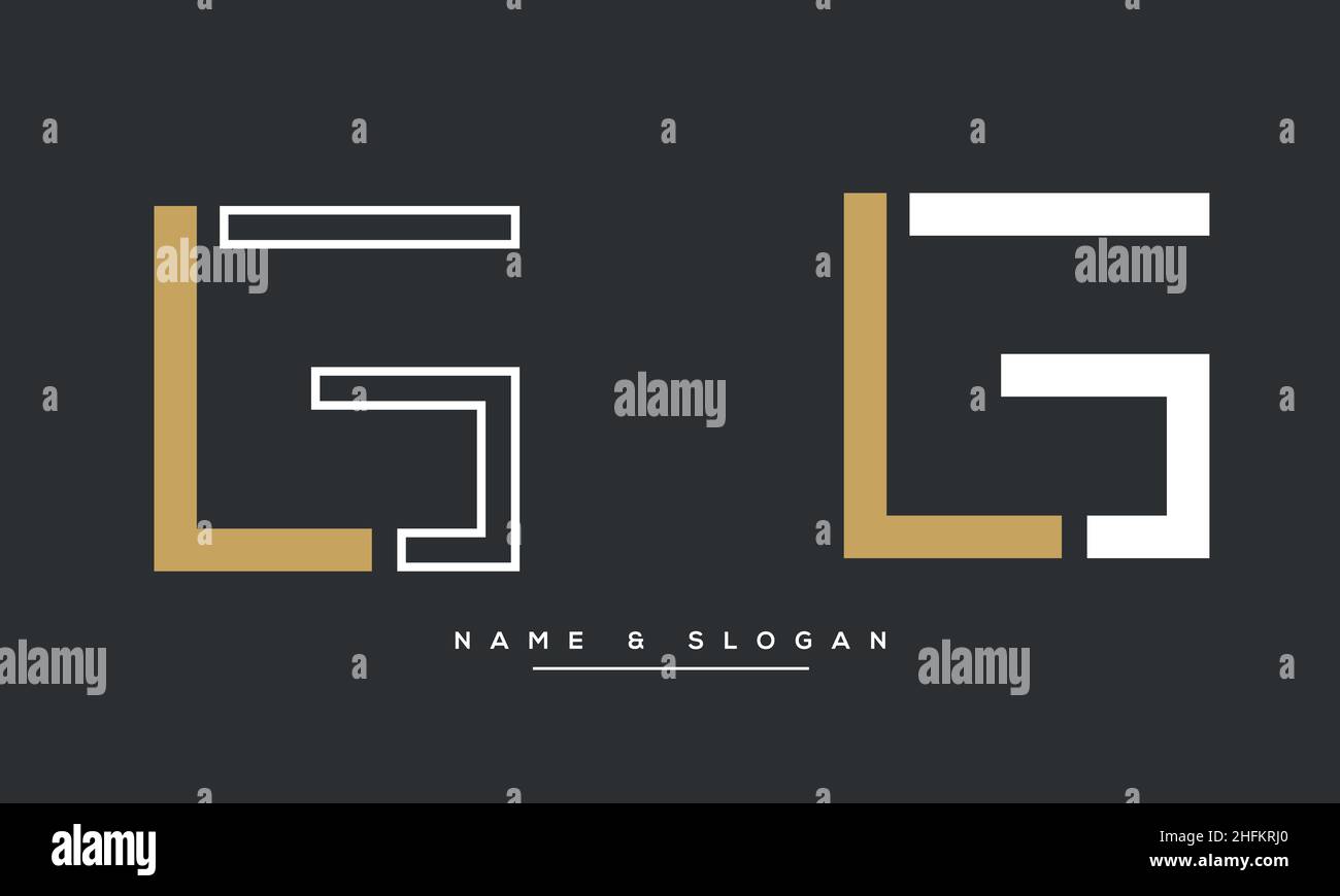 Modern abstract letter LG, GL luxury logo design. Minimal LG, GL ...