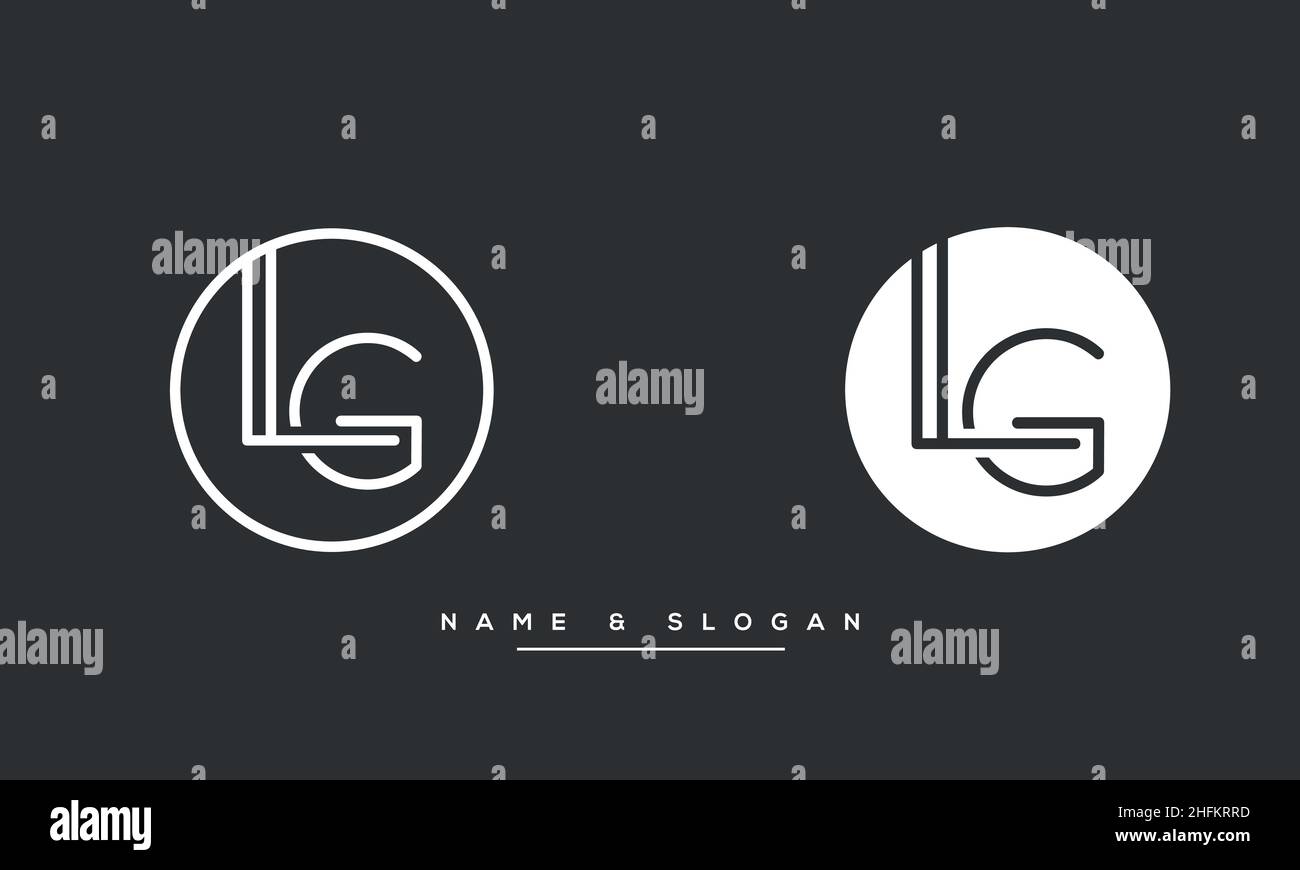 Modern abstract letter LG, GL luxury logo design. Minimal LG, GL ...