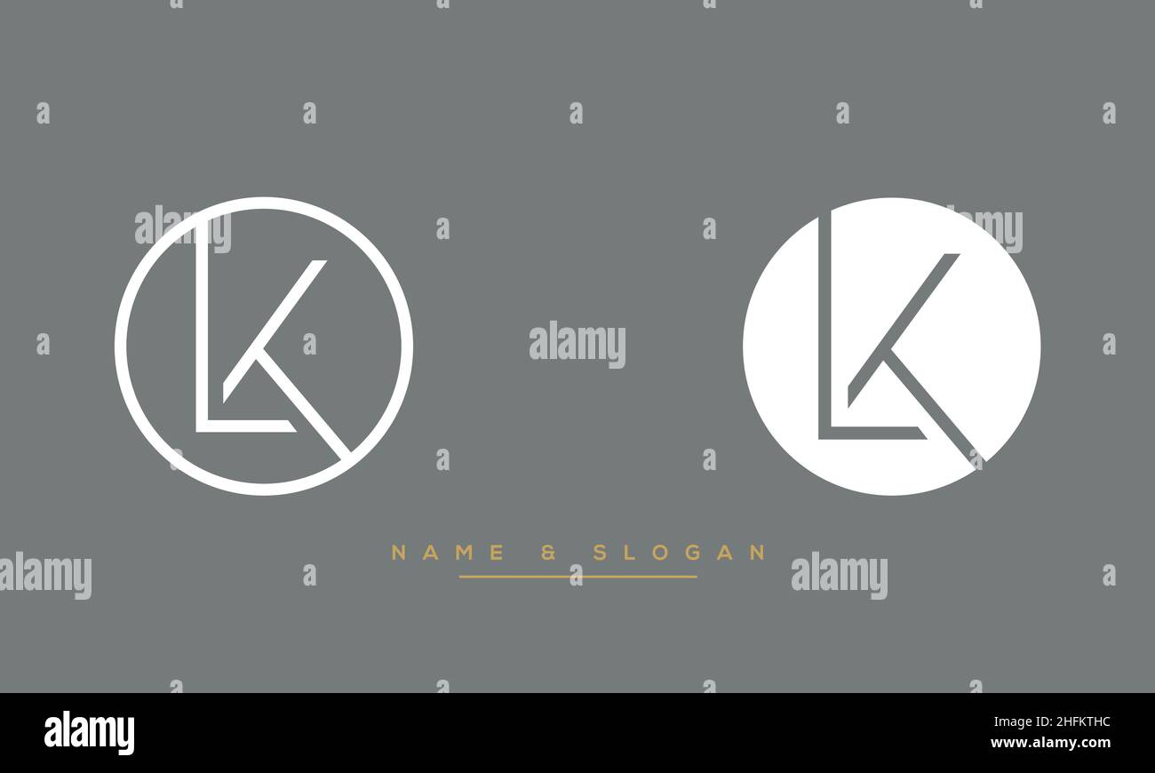 Modern abstract letter LK, KL logo design. Minimal LK, KL initial based ...