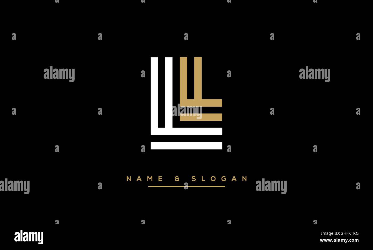 Modern abstract letter LL, L logo design. Minimal LL, L initial based ...