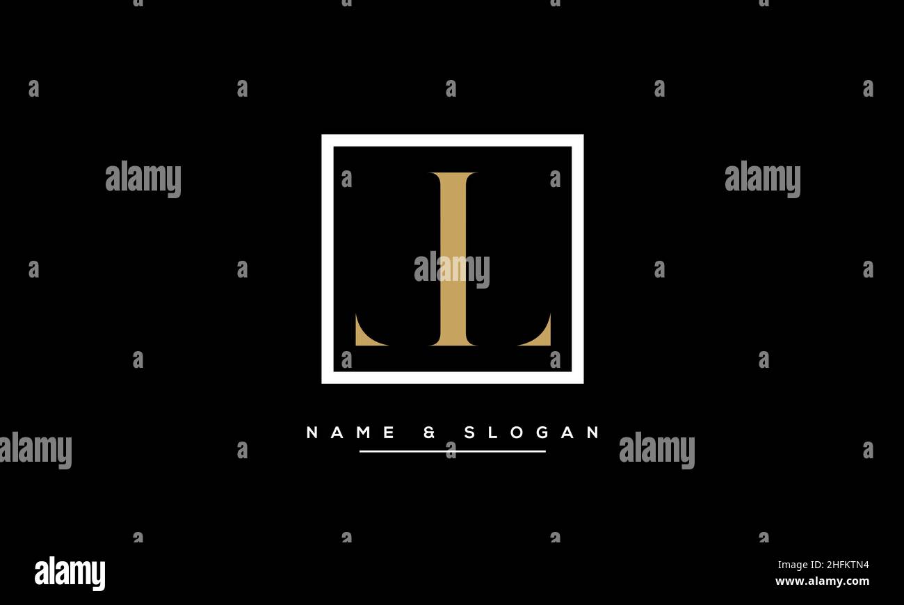 Modern abstract letter LL, L logo design. Minimal LL, L initial based ...