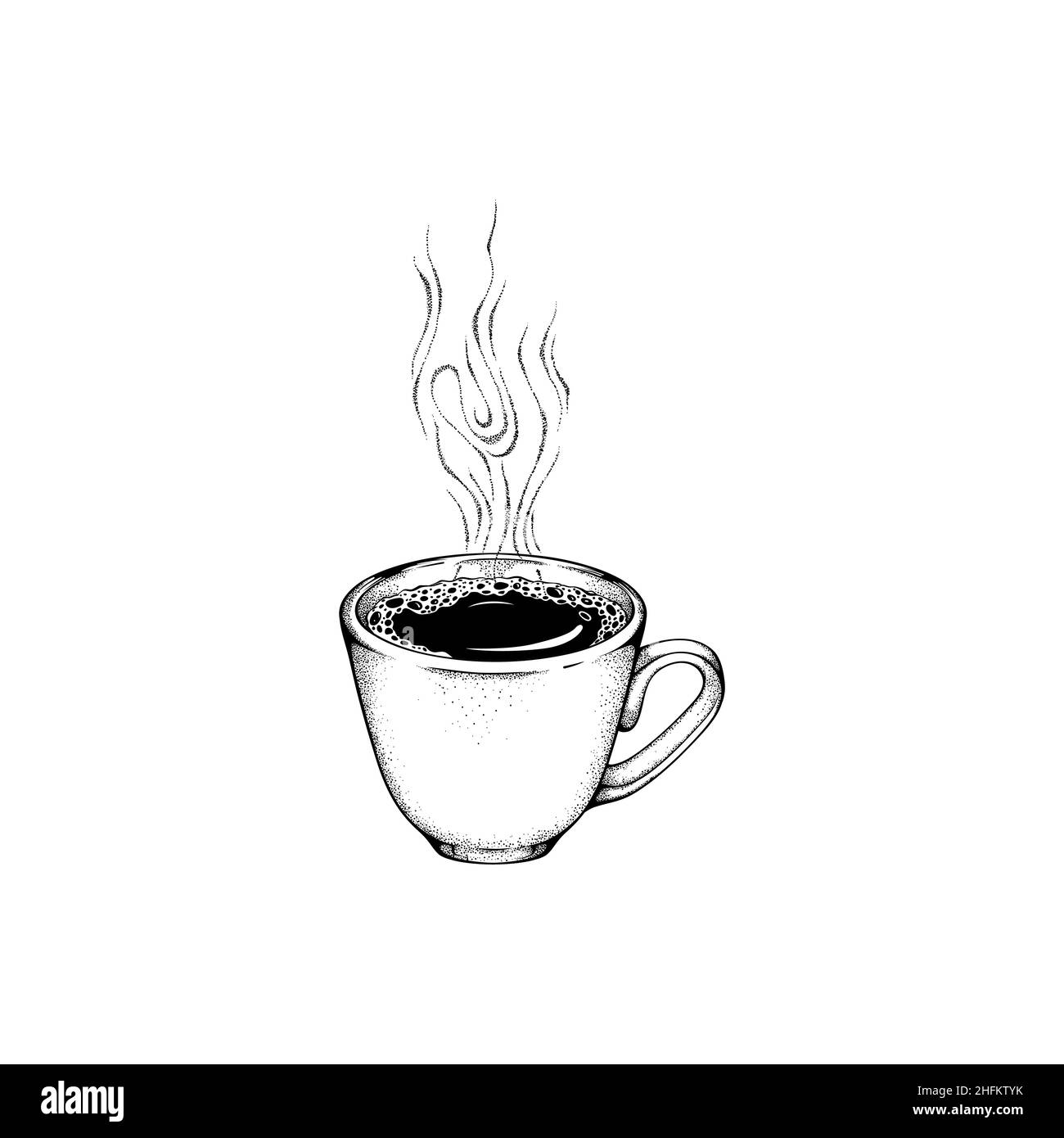 Steaming Cup Of Coffee Drawing