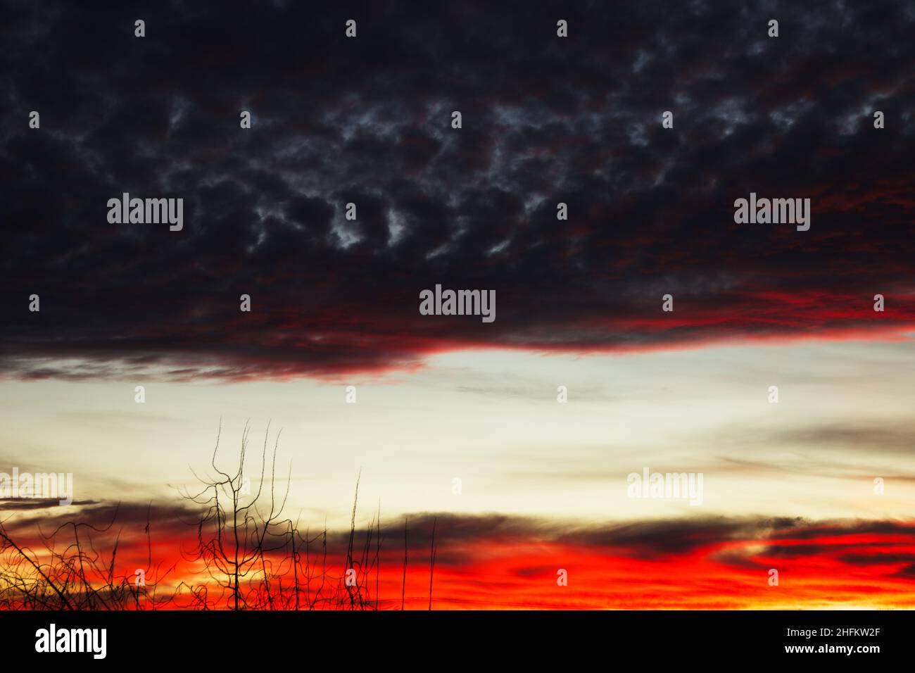 Beautiful Dramatic Sunset Sky with Colorful Clouds Stock Photo - Alamy