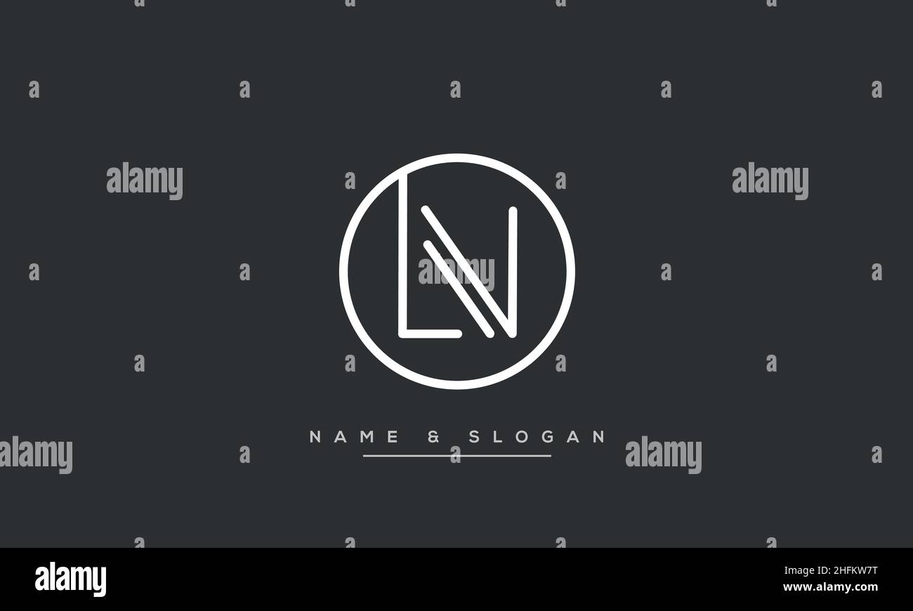 Modern abstract letter LN, NL logo design. Minimal LN, NL initial based ...