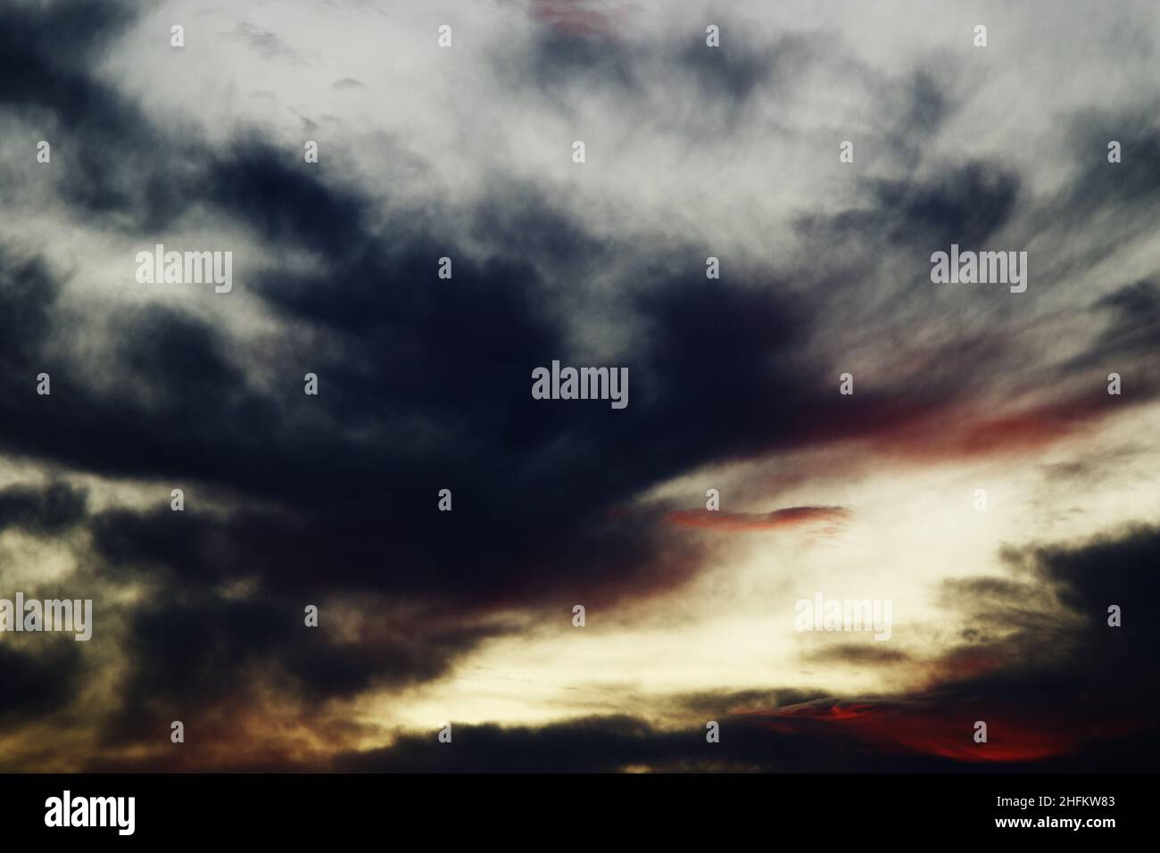 Beautiful Dramatic Sunset Sky with Colorful Clouds Stock Photo - Alamy
