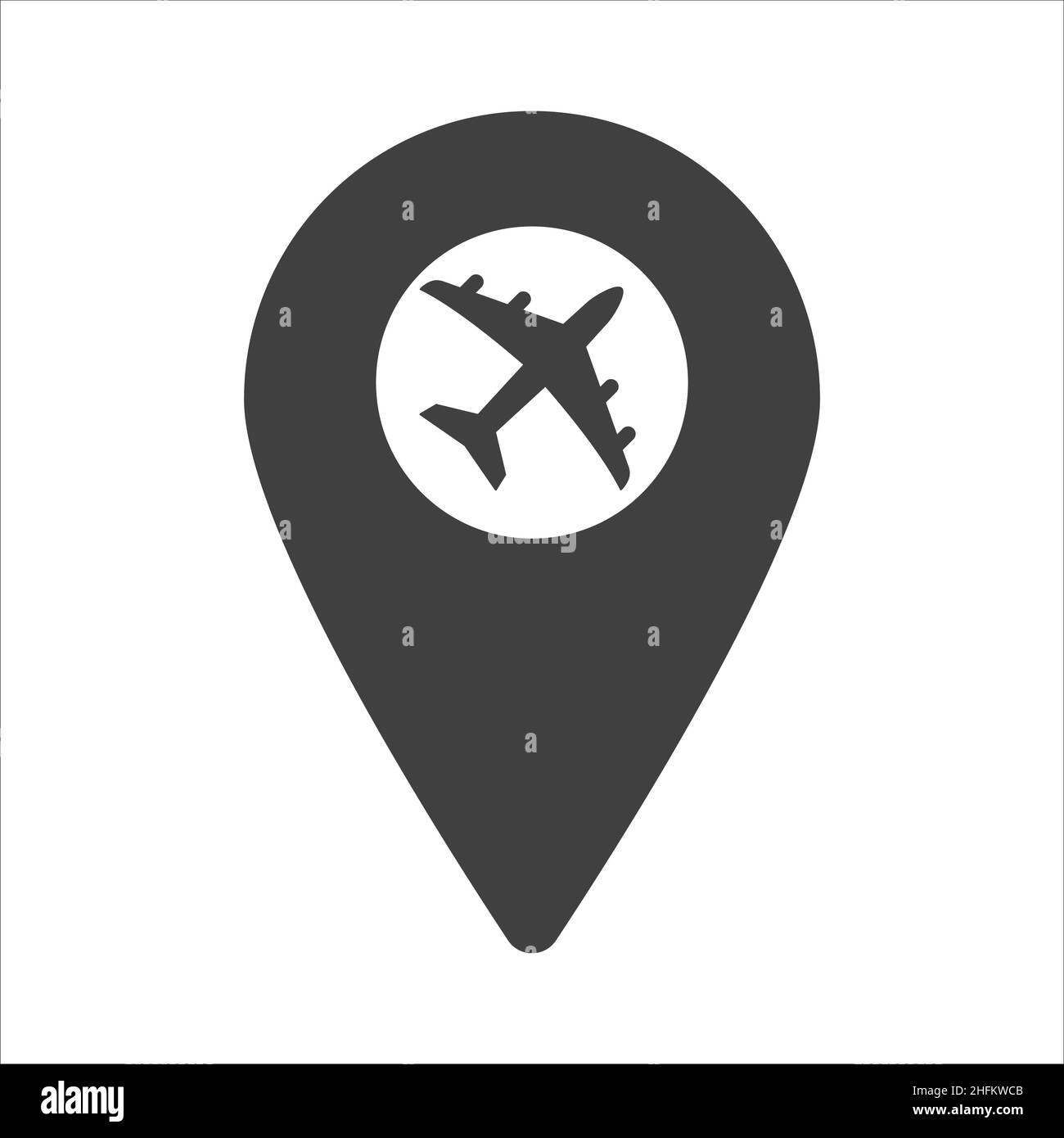 Illustration of a map mark icon with a plane Stock Vector Image & Art ...