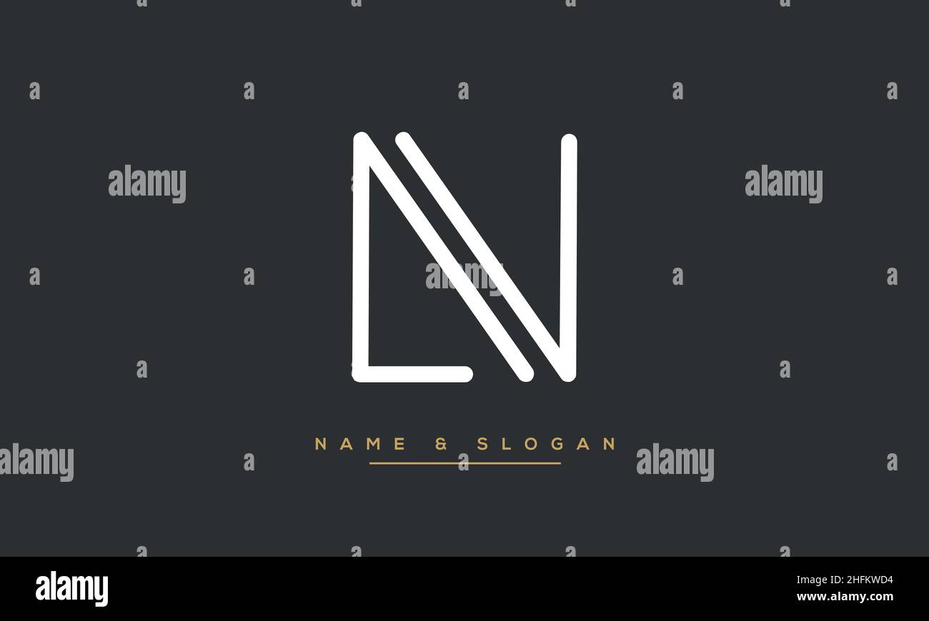 Modern abstract letter LN, NL logo design. Minimal LN, NL initial based ...