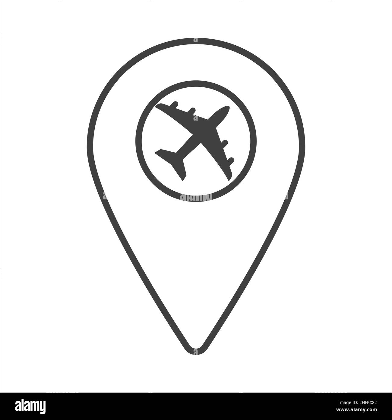 Illustration of a map mark icon with a plane Stock Vector Image & Art ...