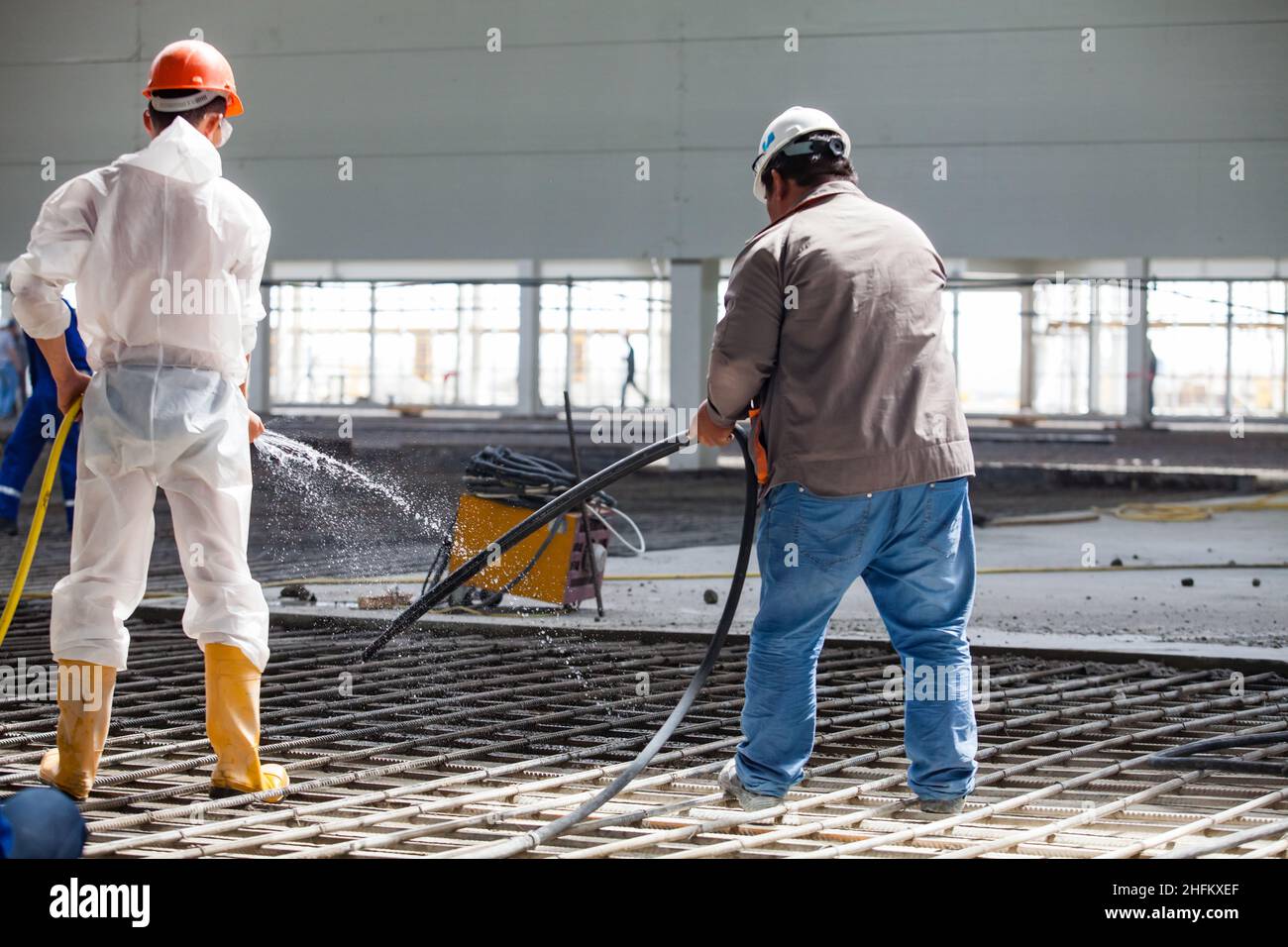 Atyrau, Kazakhstan - May 21,2012: New Chevron factory. Construction of ...