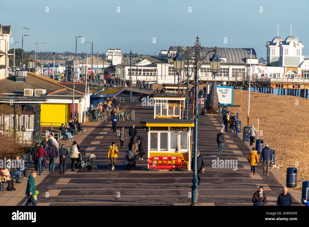 Aerial view of The Esplanade and South Parade Pier Southsea, Hampshire ...