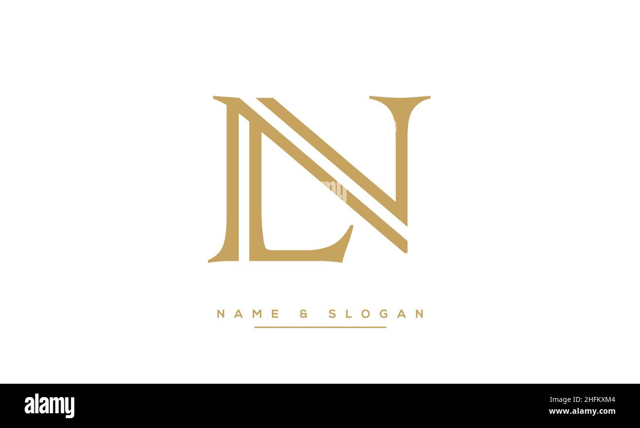 Modern abstract letter LN, NL logo design. Minimal LN, NL initial based ...