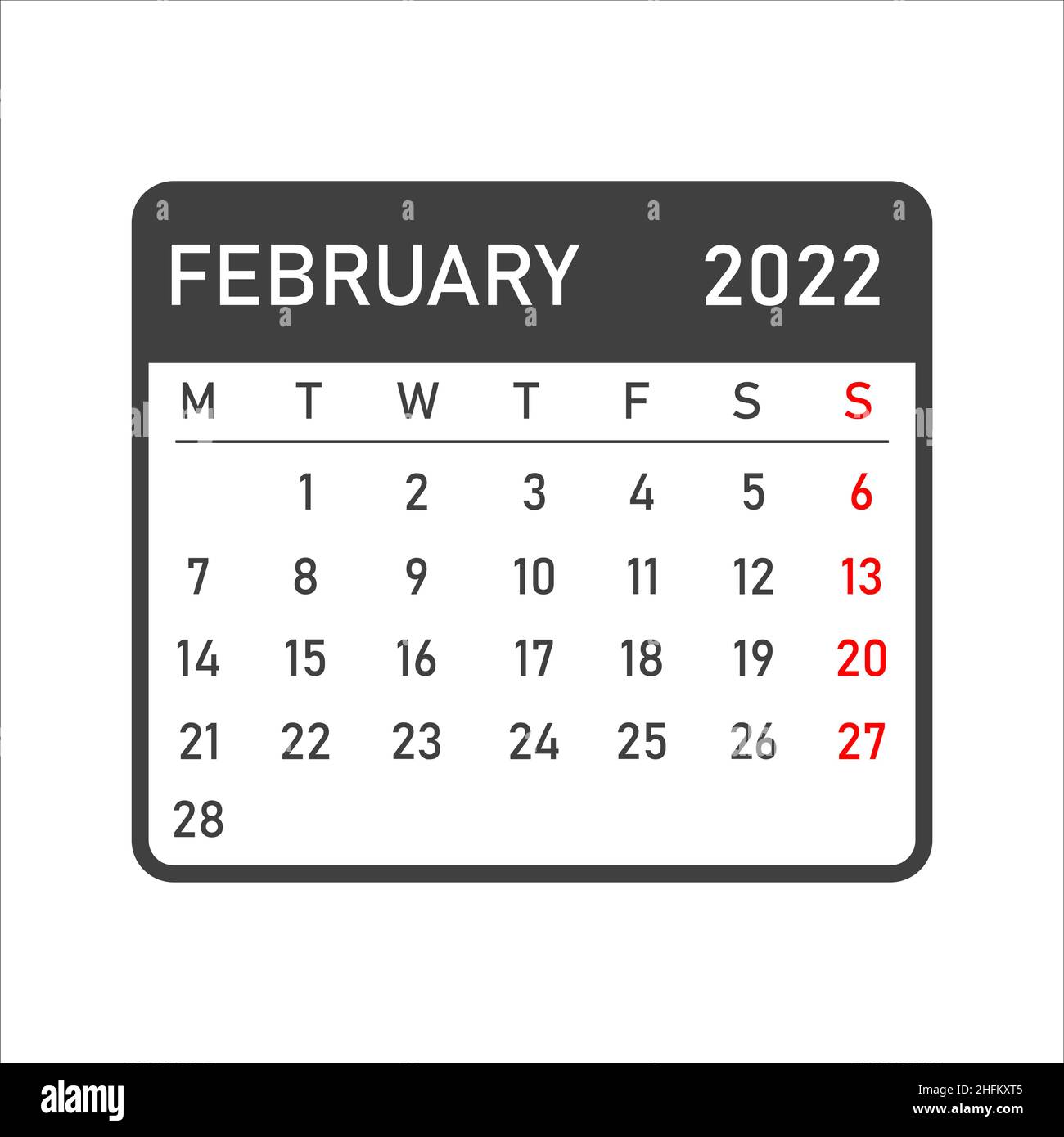 February 2022. February 2022 icon. Business calendar planner. Calendar ...