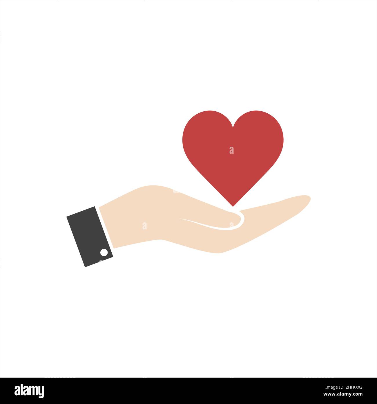 hands holding heart art vector on white background Stock Vector Image ...