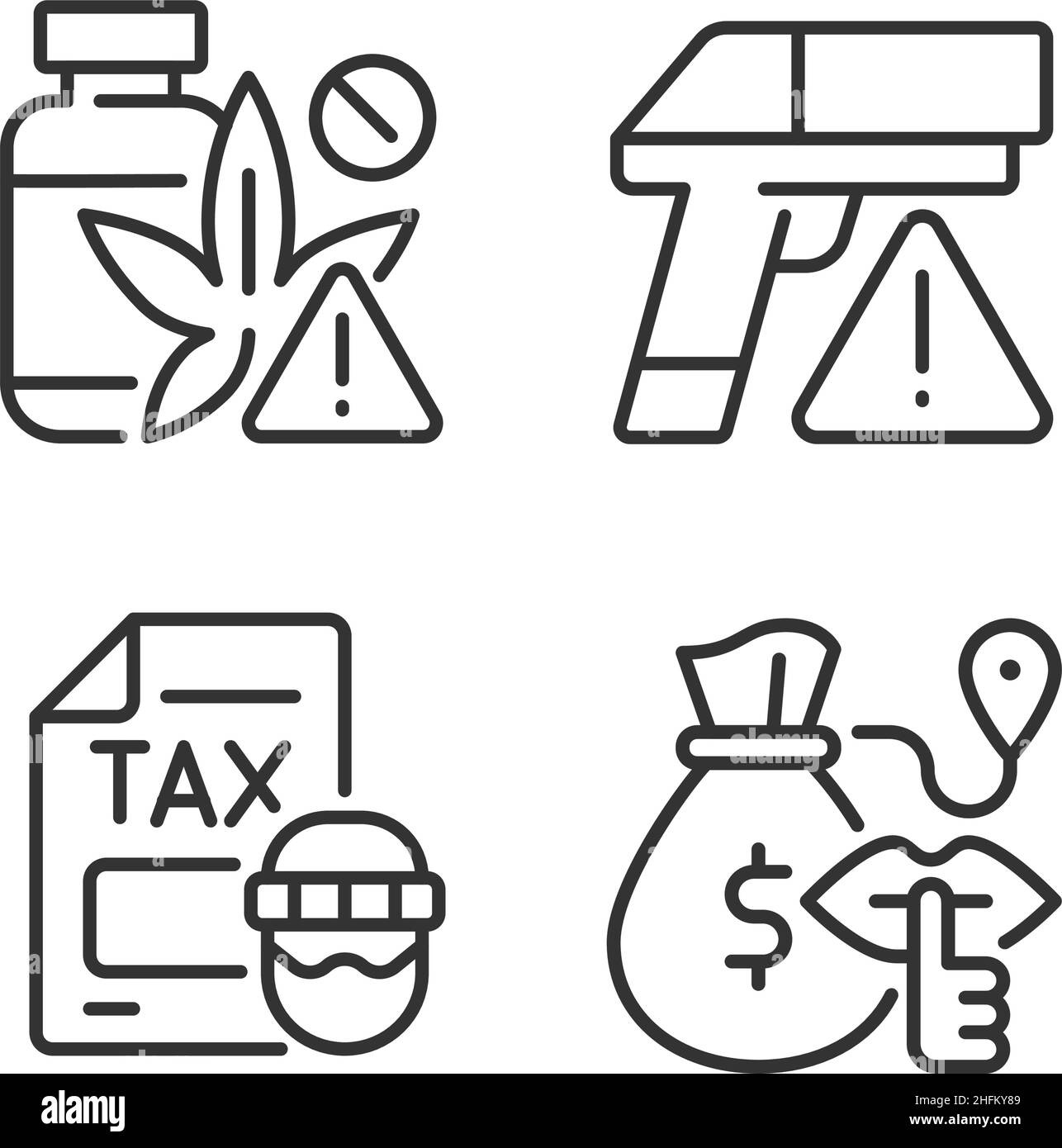 Illegal transportation linear icons set Stock Vector Image & Art - Alamy