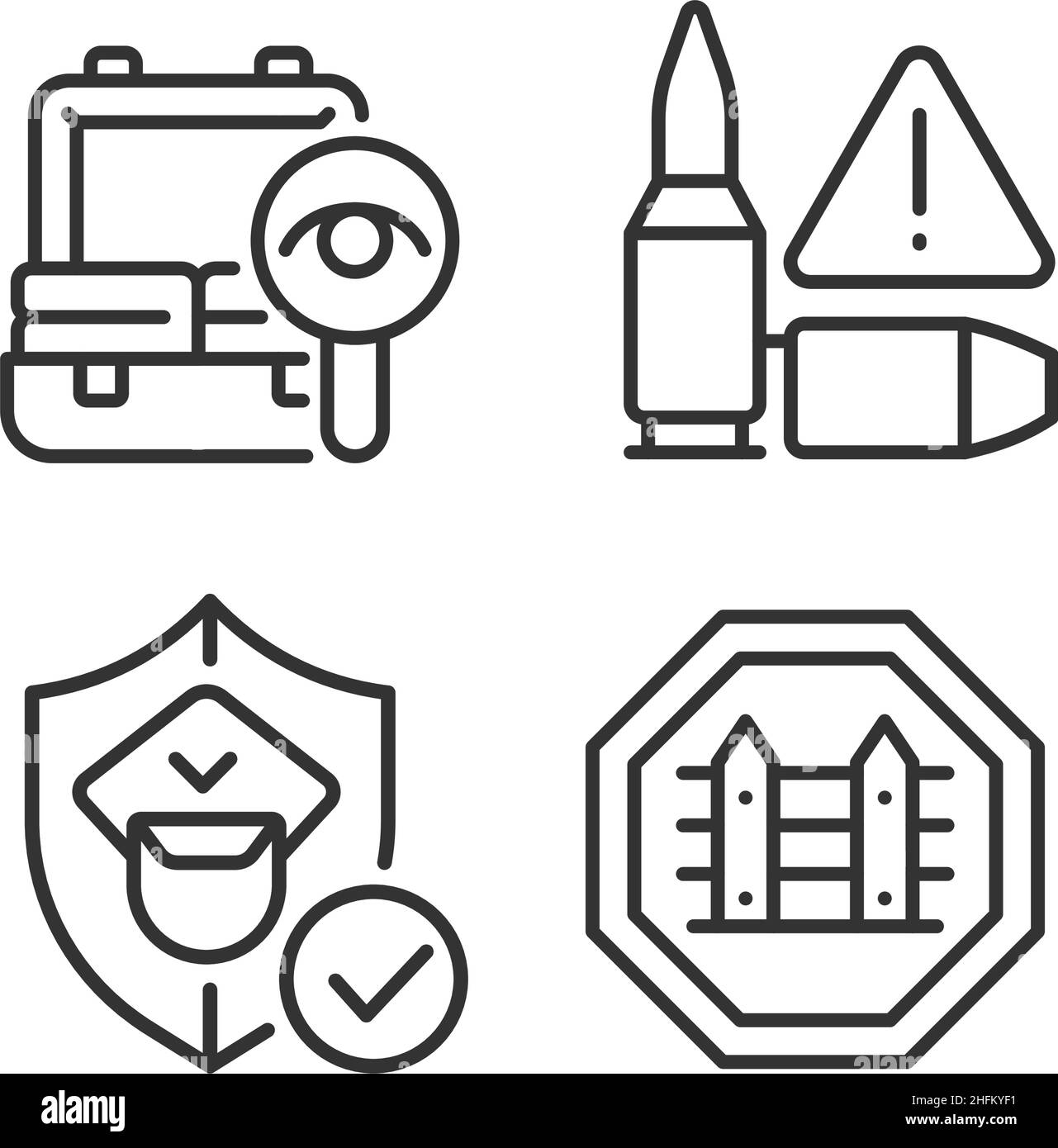 Checkpoint examination linear icons set Stock Vector Image & Art - Alamy