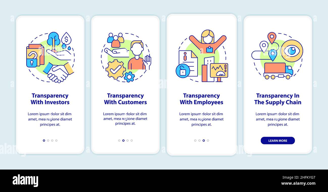 Examples of transparency onboarding mobile app screen Stock Vector Image & Art - Alamy