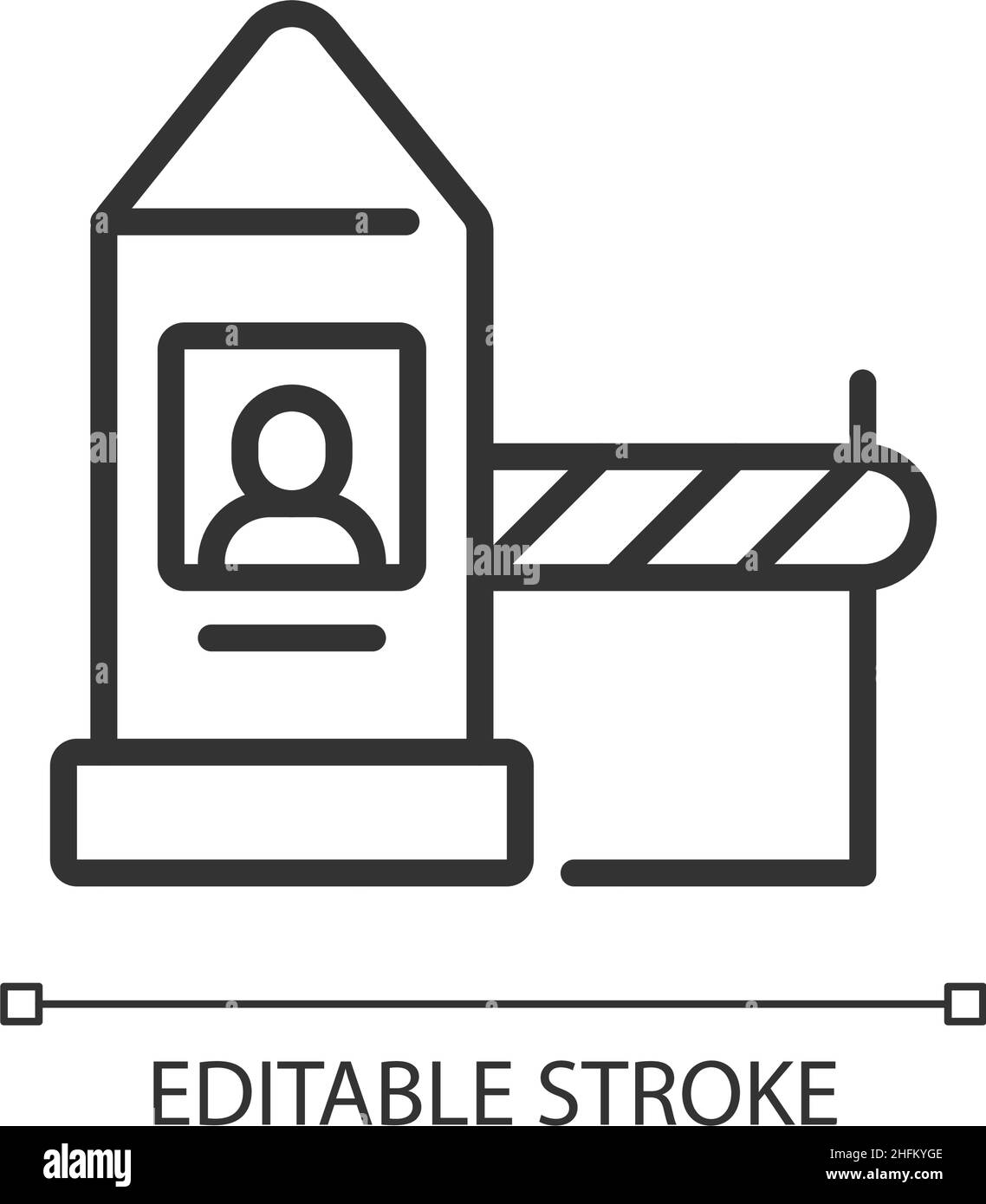 Land border checkpoint linear icon Stock Vector Image & Art - Alamy