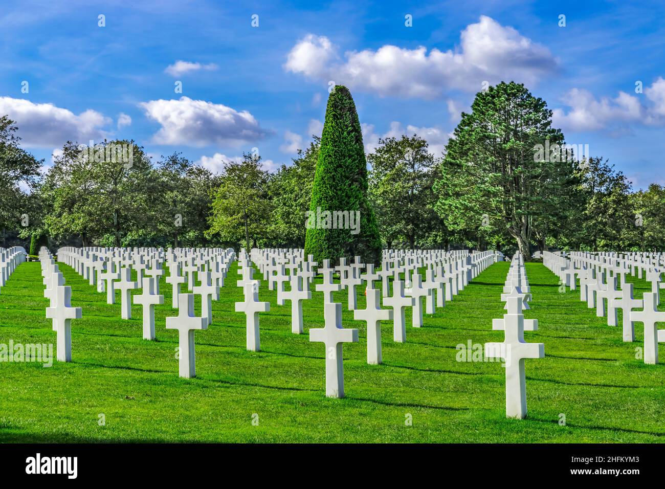 White Crosses American Military World War 2 Cemetary Normandy France ...