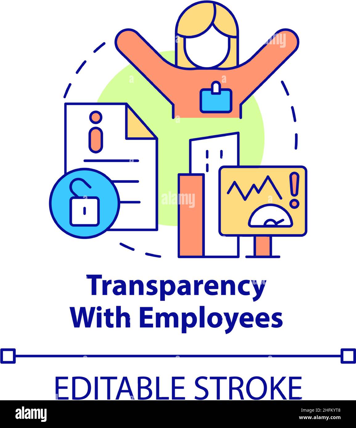 Transparency with employee concept icon Stock Vector Image & Art - Alamy
