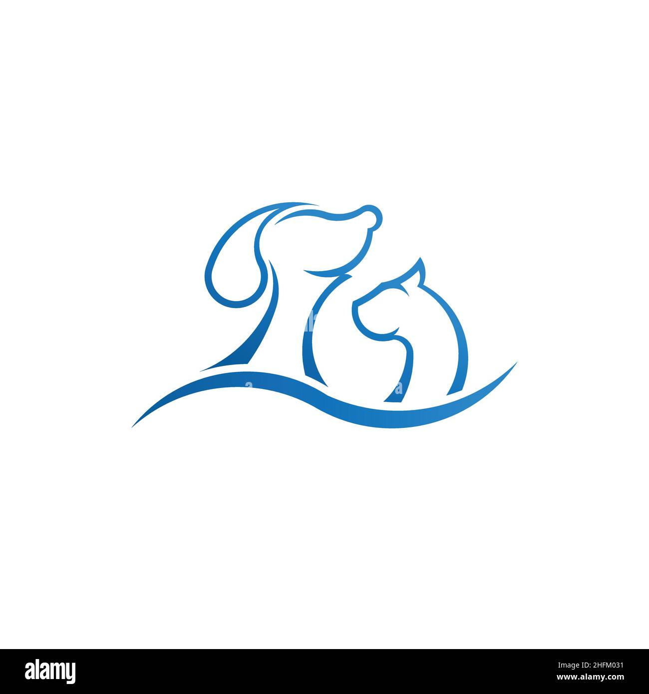 Vector Line Pet Logo Design. Dog Cat. Modern Design. Flat Logo. Vector ...